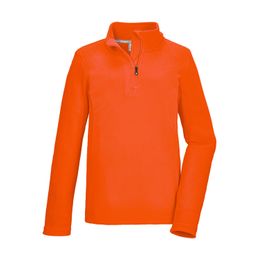 Killtec Jungen Fleeceshirt "KSW 248 BYS FLC SHRT", orange, Gr. 152, Obermaterial: 100% Polyester, Shirts, Fleeceshirt mit Stehkragen, Kinnschutz,