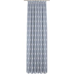 Vorhang WIRTH, B:135cm H:175cm, blau, Jacquard, Baumwolle, Polyester, Wohnzimmer, Gardinen, "Crayon"