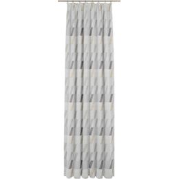 Vorhang WIRTH, B:132cm H:245cm, grau, Jacquard, Baumwolle, Polyester, Wohnzimmer, Gardinen, "Bray"