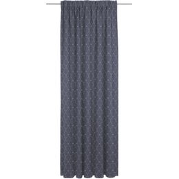 Vorhang Adam, B:142cm H:145cm, blau, Jacquard, Baumwolle, Wohnzimmer, Gardinen, "Indian Cortezada Light", aus 100% Bio-Baumwolle