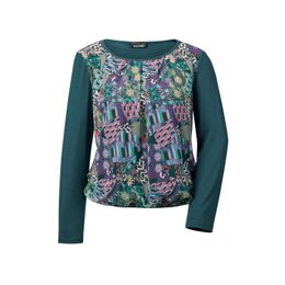 GOLDNER Damen Kurzarmbluse "Kurzgr&ouml;&szlig;e Blusenshirt", gr&uuml;n, Gr. 19, Obermaterial: 95% Viskose CV. 5% Elasthan EL., Blusen
