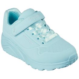 Skechers Mädchen Sneaker "UNO LITE", Gr. 33, blau, Lederimitat, Schuhe, Plateausneaker, Retro Sneaker, Klettschuh im Monochrome Look