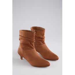 ANISTON SHOES Damen Stiefelette, Gr. 36, braun, Textil, Veloursleder, Schuhe, Ankleboots mit slouchy Schaft und Rei&szlig;verschluss