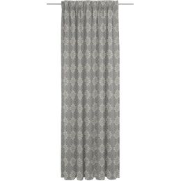 Vorhang Adam, B:142cm H:255cm, grau, Jacquard, Baumwolle, Wohnzimmer, Gardinen, "Romantic Puligny Light", aus 100% Bio-Baumwolle