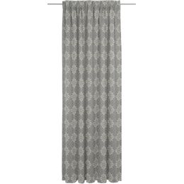 Vorhang Adam, B:142cm H:175cm, grau, Jacquard, Baumwolle, Wohnzimmer, Gardinen, "Romantic Puligny Light", aus 100% Bio-Baumwolle