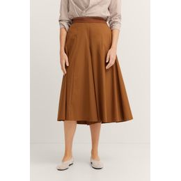 Bugatti Damen Shorts, braun, Gr. 48, unifarben, 78% Baumwolle, 18% Polyamid, 4% Elasthan, Hosen, Hosenrock