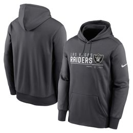 Nike Damen Kapuzenpullover "Nike Hoodie Las Vegas Raiders Nike Therma", grau, Gr. XXL, 100% Polyester, Pullover