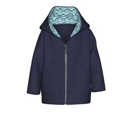 TRIGEMA M&auml;dchen Fleecejacke "TRIGEMA Fleecejacke mit Kapuze", blau, Basic, Gr. 104, Fleece, 100% Polyester, Jacken