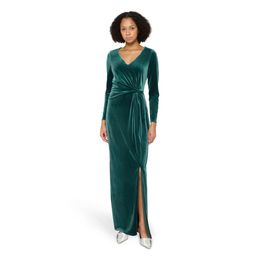 Vera Mont Damen Abendkleid "Damen Abendkleid langarm", grau, Gr. 48, Samt, Obermaterial: 90% Polyester, 10% Elasthan. Futter: 100% Polyester., Kleider