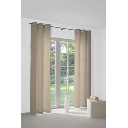 Vorhang WIRTH, B:135cm H:145cm, grau, Jacquard, Baumwolle, Wohnzimmer, Gardinen, "Neveres"