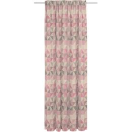 Vorhang Adam, B:142cm H:225cm, rosa, Jacquard, Baumwolle, Wohnzimmer, Gardinen, "Bio Bel", aus 100% Bio-Baumwolle