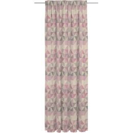 Vorhang Adam, B:142cm H:175cm, rosa, Jacquard, Baumwolle, Wohnzimmer, Gardinen, "Bio Bel", aus 100% Bio-Baumwolle