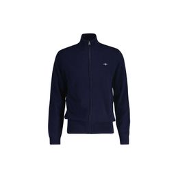 Gant Herren Sweatshirt "Strickjacke EXTRAFINE LAMBSWOOL ZIP CARDIGAN", blau, Gr. L, Obermaterial: 90% Wolle NZW. 10% Polyamid PA., Sweatshirts