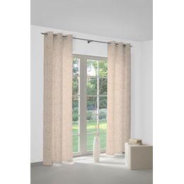Vorhang WIRTH, B:132cm H:145cm, orange, Jacquard, Baumwolle, Polyester, Wohnzimmer, Gardinen, "Gospic"