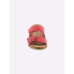 Fischer Damen Pantolette, Gr. 36, rot, Lederimitat, Schuhe