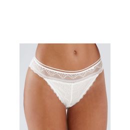 Lascana Damen String "Tiziana", Gr. 44, weiß, Microtouch, Obermaterial: 84% Polyamid, 16% Elasthan, Unterhosen, mit anteilig recycelter Spitze