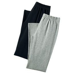 Vivance ACTIVE Damen Jazzpants, Gr. 32, grau, Single Jersey, Graumeliert (Obermaterial): 60% Baumwolle, 35% Polyester, 5% Elasthan. Obermaterial: 95%