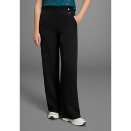 Laura Scott Damen Schlupfhose, schwarz, Gr. 40, unifarben, Jersey, Obermaterial: 95% Polyester, 5% Elasthan, Hosen, aus elastischer Ware mit