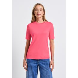 Street One Damen T-Shirtalmond coral, Gr. 46, unifarben, Web, 50% Baumwolle, 50% Modal, Shirts, im soften Baumwoll-Mix