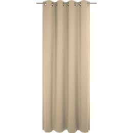 Vorhang Adam, B:145cm H:225cm, beige, Jacquard, Baumwolle (Bio-Baumwolle), Wohnzimmer, Gardinen, "Indian Cortezada Light", aus 100% Bio-Baumwolle