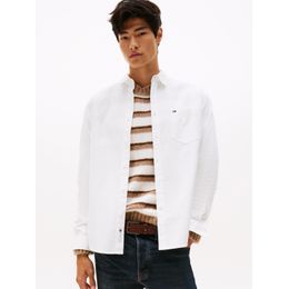 Tommy Jeans Herren Langarmhemd "TJM OXFORD", beige, Gr. XL, Web, Obermaterial: 100% Baumwolle, Hemden, relaxed fit, Button-down-Kragen