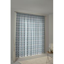 Vorhang WIRTH, B:132cm H:145cm, blau, Jacquard, Baumwolle, Polyester, Wohnzimmer, Gardinen, "Laufenberg"