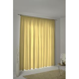 Vorhang WIRTH, B:132cm H:160cm, gelb, Chenille, Polyacryl, Wohnzimmer, Gardinen, "Trondheim 234 g/m&sup2;"