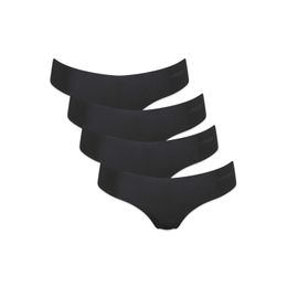 Sloggi Damen String "String Zero Microfiber Hipstring 2.0 4er Pack", Gr. XS, schwarz, Obermaterial: 76% Polyamid PA. 24% Elasthan EL., Unterhosen