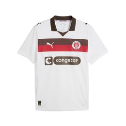 Puma Herren Poloshirt "FC St. Pauli 25/26 Ausw&auml;rtstrikot Herren", wei&szlig;, Gr. S, gestreift, Obermaterial: 100% Polyester. Kragen: 97% Polyester, 3%