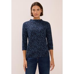3/4-Arm-Shirt Cecil, Damen, Gr. XL (44), blau (urban dunkelblau), Web, 48% Baumwolle, 48% Modal, 4% Elasthan, normal normal, Rundhals, abgesteppt, Shirts 3/4-Arm-Shirt, im soften Baumwoll-Mix