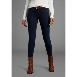 Arizona Damen Slim-fit-Jeans "Bund mit seitlichem Gummizugeinsatz", blau, Basic, Gr. 40, Denim/Jeans, Obermaterial: 98% Baumwolle, 2% Elasthan,