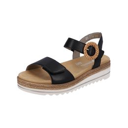 Remonte Damen Riemchensandale "Remonte Sandalen Glattleder", Gr. 38, schwarz, Glattleder, Schuhe
