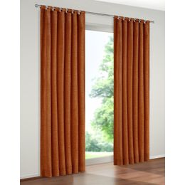 Vorhang WIRTH, B:132cm H:160cm, rot, Chenille, Polyacryl, Wohnzimmer, Gardinen, "Trondheim 234 g/m&sup2;"