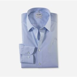 OLYMP Herren Langarmhemd "Level 5", blau, Gr. 45, Web, Obermaterial: 97% Baumwolle, 3% Elastolefin, Hemden, unifarben, body fit, Kentkragen,