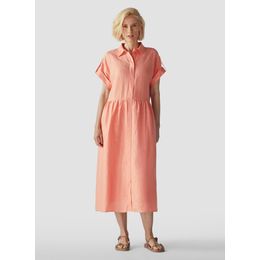 Lecomte Damen Midikleid "Kleid", orange, Gr. 46, unifarben, 52%Leinen, 34%Lyocell, 14%Polyester, Kleider