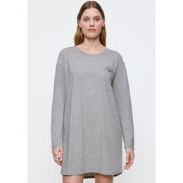 Triumph Damen Nachthemd "Nightdresses NDK 01 LSL X", Gr. 44, grau, Jersey, Obermaterial: 100% Baumwolle, Kleider, weich und atmungsaktiv