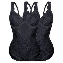 Sassa Mode SASSA Damen Body "2er Pack Body CLASSIC LACE", Gr. 75, schwarz, Obermaterial: 90% Polyamid PA. 10% Elasthan EL., Bodys