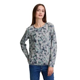 BETTY & CO BETTY & CO Damen Kurzarmshirt "Damen Casual-Shirt mit Tunnelzug", blau, Gr. L, Obermaterial: 97% Polyester, 3% Elasthan., Shirts, Druck