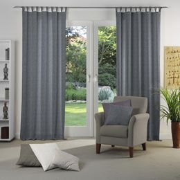 Vorhang WIRTH, B:132cm H:145cm, blau, Jacquard, Baumwolle, Polyester, Wohnzimmer, Gardinen, "Torbole"