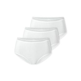 Schiesser Damen Midislip "Modern Multipacks", Gr. 42, wei&szlig;, Obermaterial: 95% Baumwolle, 5% Elasthan, Unterhosen, Spitzen-Bund, elastisch
