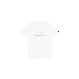Herren T-Shirt "Basic Mid Logo TPU T-Shirt", weiß, Gr. M, Alpha Industries, Obermaterial: 100% Baumwolle, Shirts