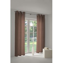 Vorhang WIRTH, B:132cm H:255cm, braun, Jacquard, Obermaterial: 75% Polyester, 25% Baumwolle, Wohnzimmer, Gardinen, "RICCIA"