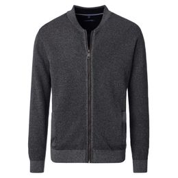 Casamoda Herren Strickjacke "Casamoda Strickjacke uni", grau, Gr. S, 100% Baumwolle, Strickjacken