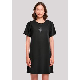 F4NT4STIC Damen Shirtkleid "Line Art Flower Bestickt", schwarz, Gr. XL, Obermaterial: 100% Baumwolle, Kleider, Premium Qualit&auml;t