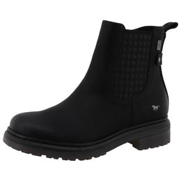 Mustang Shoes Damen Winterstiefelette "Patricia", Gr. 41, schwarz, Lederimitat, Textil, Schuhe, Winterboots, Stiefelette mit TEX-Membrane