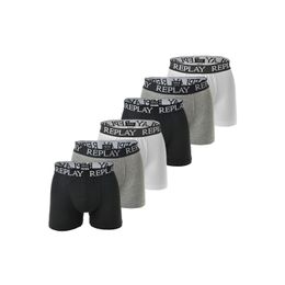 Replay Herren Boxershorts "Boxershort 6er Pack", Gr. M, bunt, Obermaterial: 95% Baumwolle CO. 5% Elasthan EL., Unterhosen