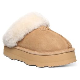 Bearpaw Damen Hausschuh "RETRO PLATFORM", Gr. 36, braun, Veloursleder, Schuhe, Mules, Clog, Slides mit Plateausohle