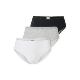 Schiesser Damen Slip "Slip 3er Pack", Gr. L, bunt, Obermaterial: 95% Baumwolle CO. 5% Elasthan EL., Unterhosen