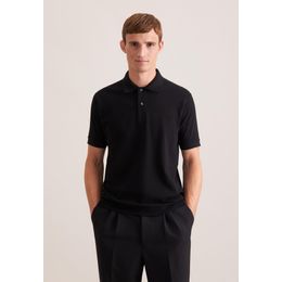 Seidensticker Herren Poloshirt "Regular", schwarz, Gr. S, unifarben, 100% Baumwolle, Shirts, Polo Uni