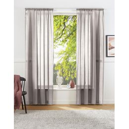Vorhang, B:135cm H:245cm, grau, LeGer Home by Lena Gercke, Baumwolle, Polyester, Wohnzimmer, Gardinen, "Lanea", Leinenoptik, 1 Schal, verschiedene